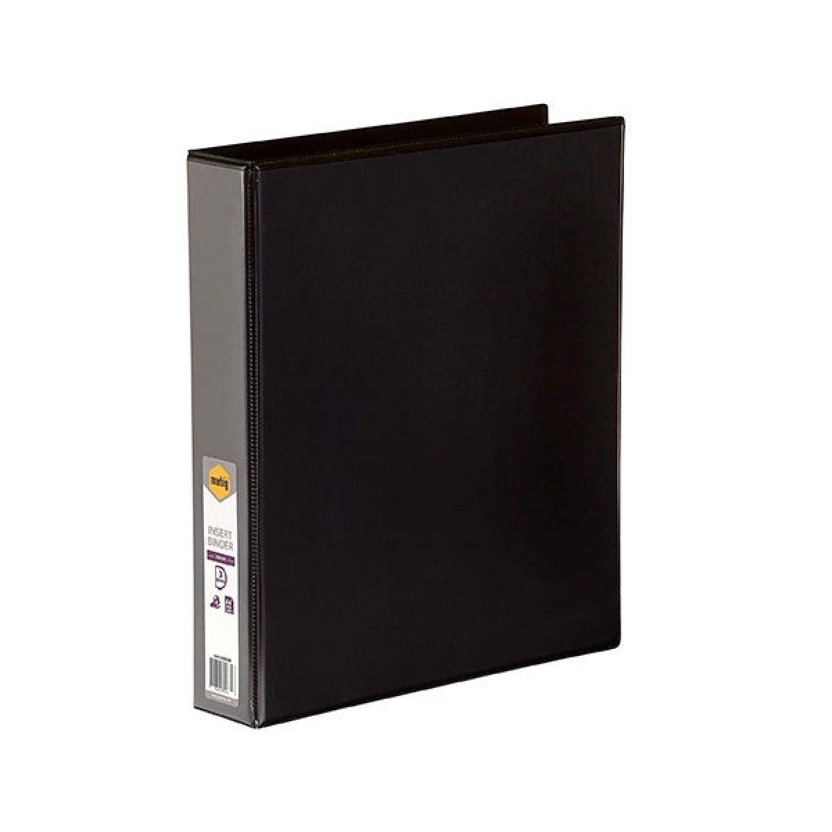 Marbig BINDER INSERT A4 CLEARVIEW 3 D-RING 38MM BLACK - School Locker