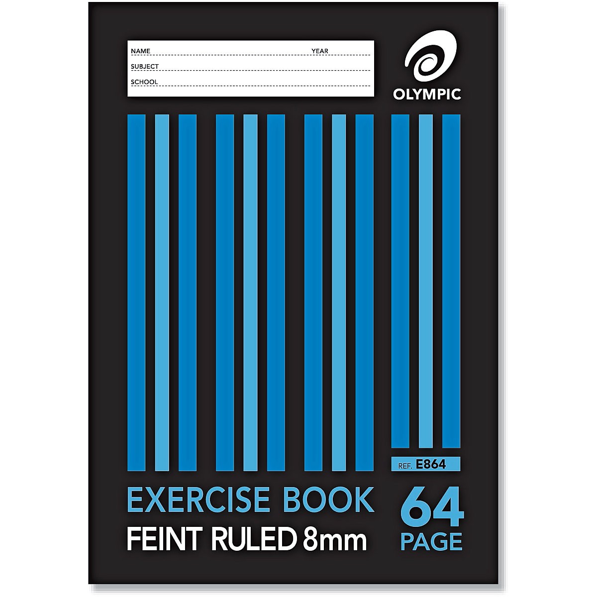 Exercise Book A4 64 Page Feint Ruled 8mm Stripe Olympic - School Locker