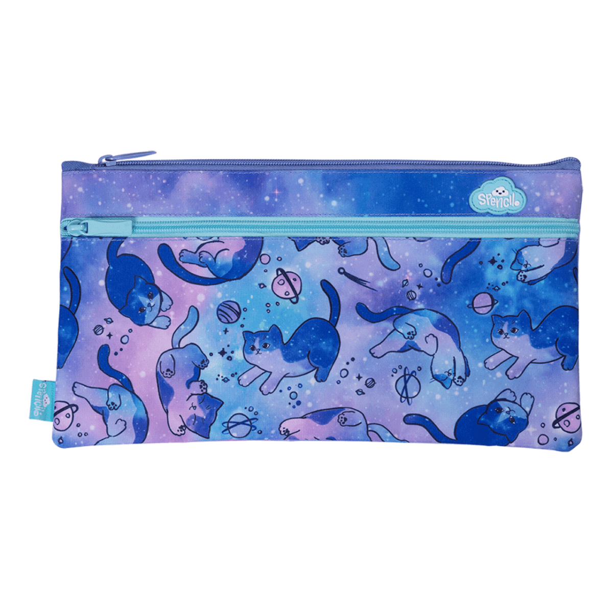 Spencil Twin Zip Pencil Case - Cat-a-cosmic - School Locker