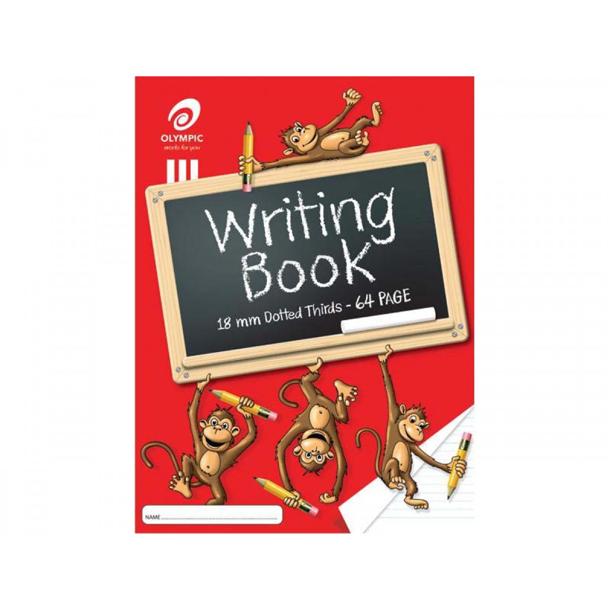 Australian Office Writing Book (Monkeys) 18mm Dotted Thirds - School Locker