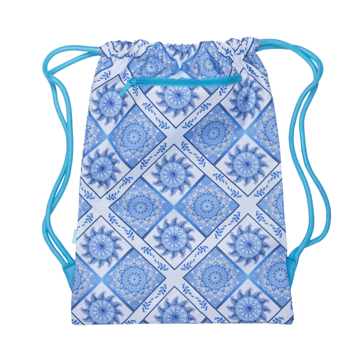 Spencil Big Drawstring Bag - Boho Blue - School Locker