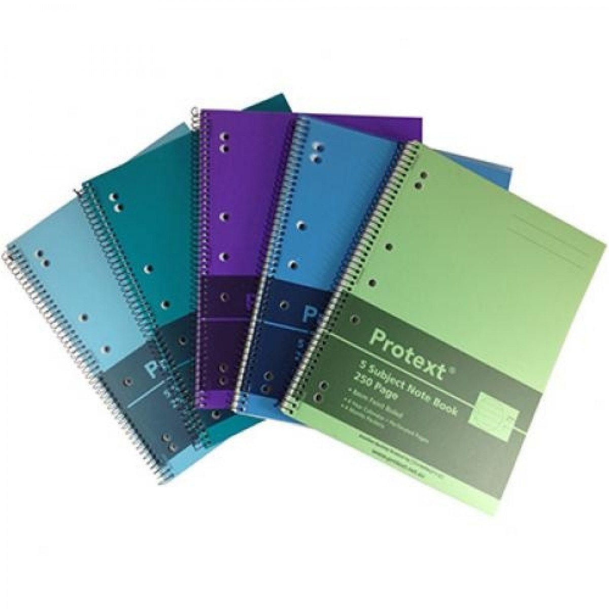 Protext A4 5 Subject Book - 250pg Spiral w/ 4 pockets - School Locker