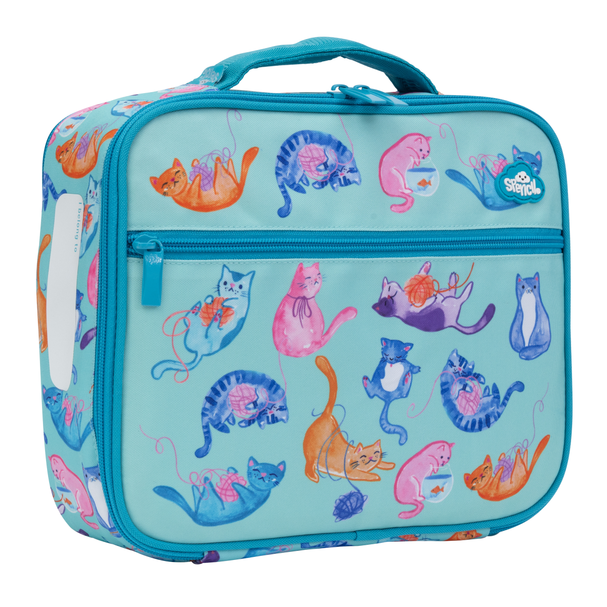 Spencil Big Cooler Lunch Bag - Crazy Cats - School Locker