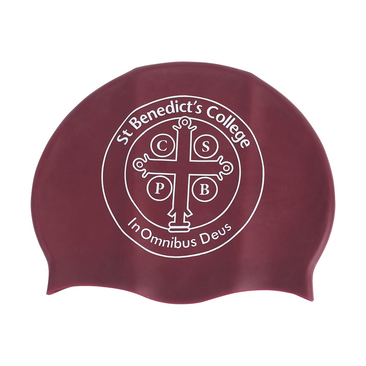 Swim Caps Silicone Maroon SBC Logo OS - School Locker