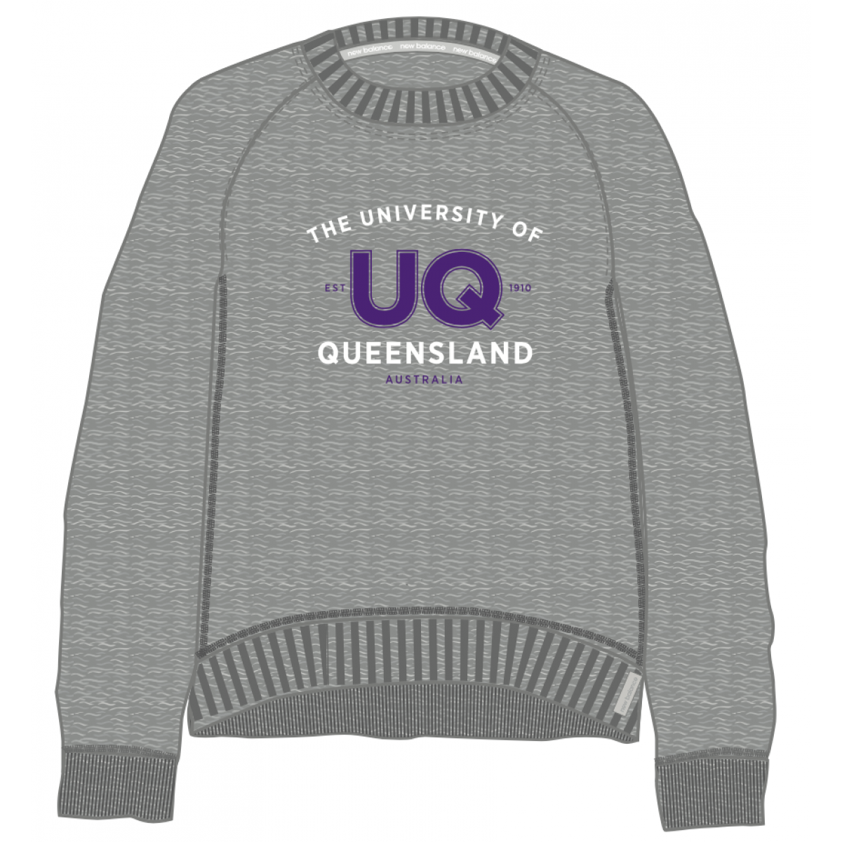 UQ New Balance Ladies Varsity print Sweatshirt Grey - School Locker