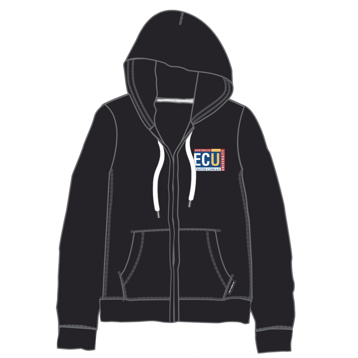 ECU New Balance Mens Black Zip Hoodie Crest - School Locker