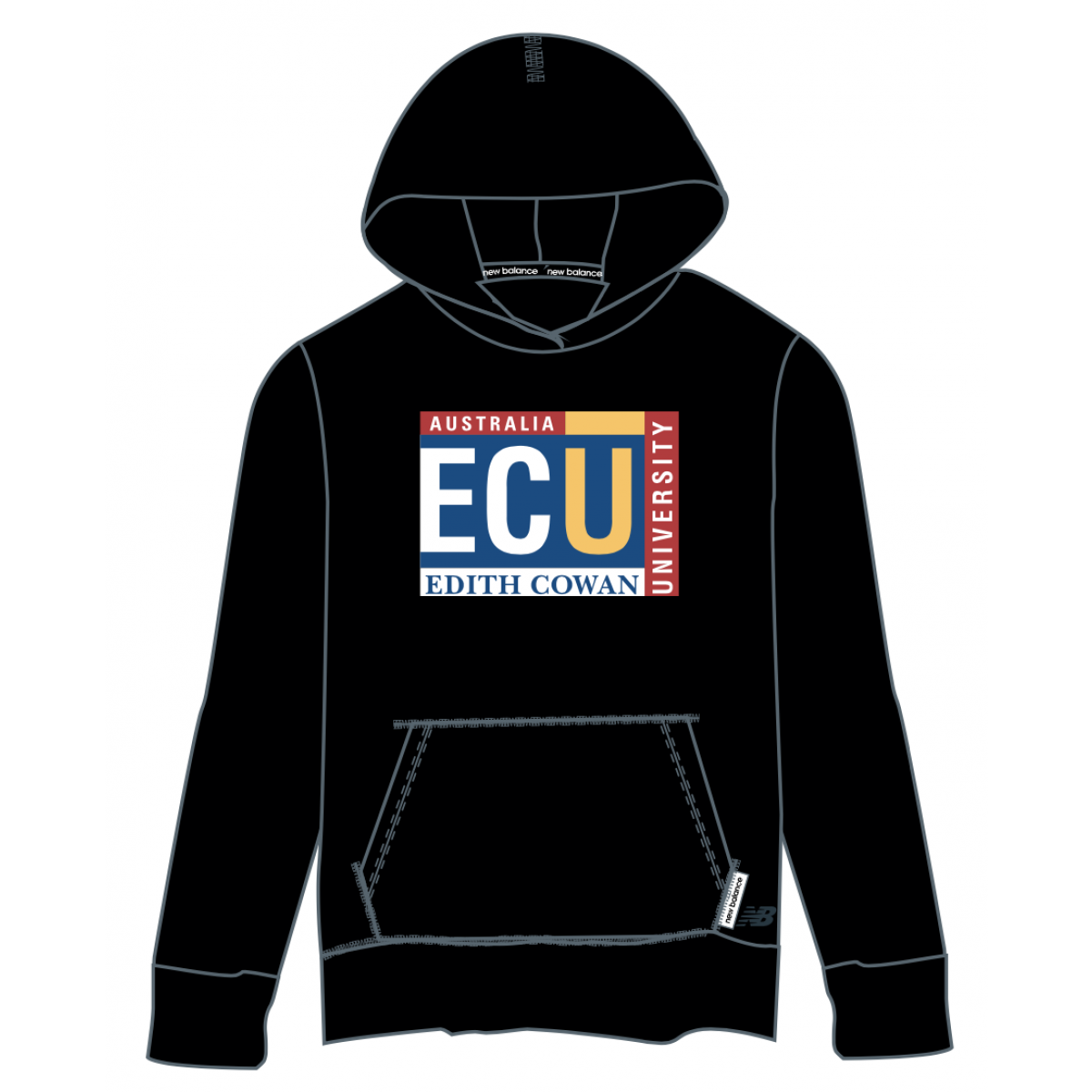 ECU New Balance Mens Black Pullover Hoodie Crest - School Locker