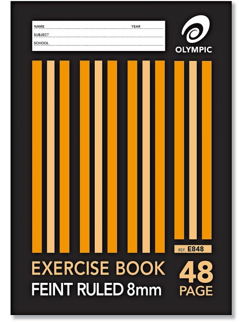 Exercise Book A4 48 Page Feint Ruled 8mm Stripe Olympic - School Locker