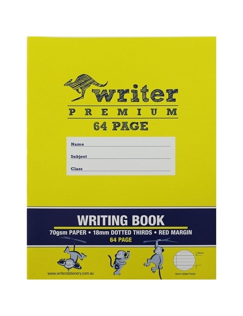 Writer Premium Writing Book 64pg 18mm dotted thirds + margin - School ...