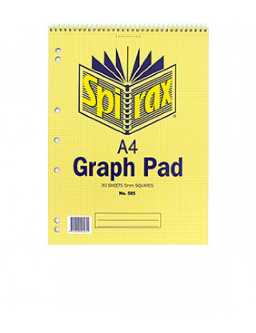 Spirax A4 5mm Graph Pad No.585 - School Locker