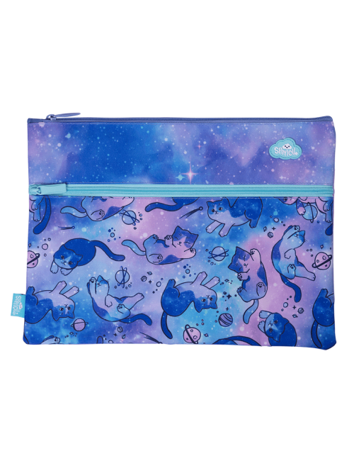 Spencil A4 Twin Zip Pencil Case - Cat-a-cosmic - School Locker