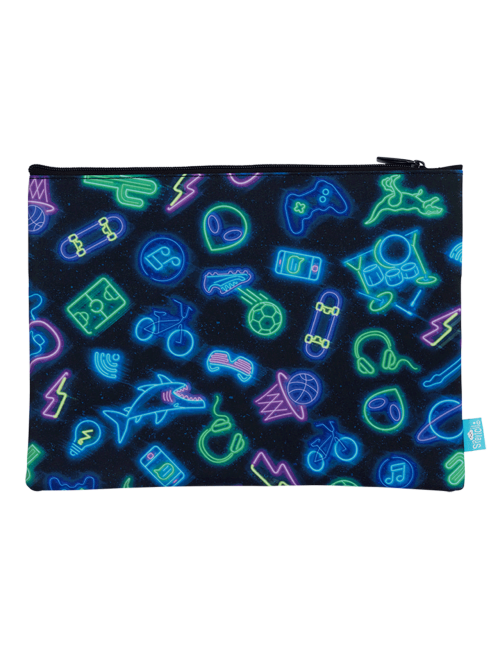 Spencil A4 Twin Zip Pencil Case - Neon Life - School Locker