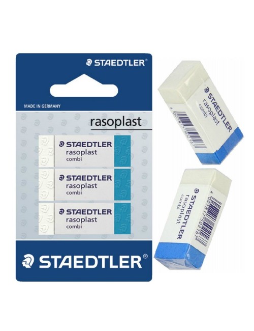 Staedtler Eraser Staedtler Rasoplast Combi Blistercard of 3 - School Locker
