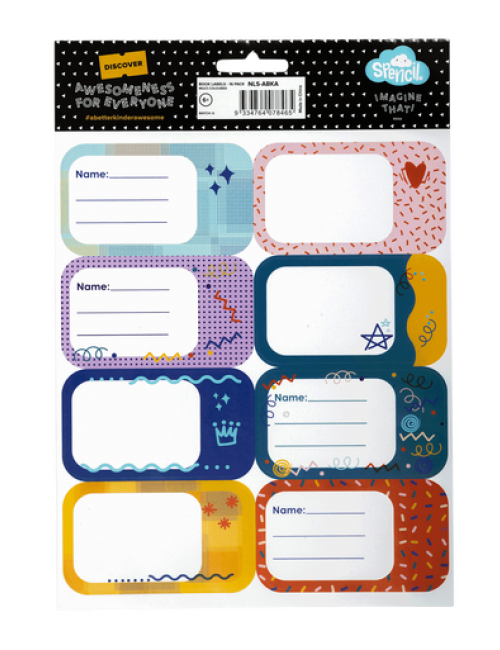 Spencil Book Labels - Multicolour - School Locker