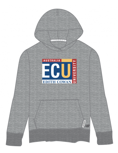 ECU New Balance Mens Grey Pullover Hoodie Crest - School Locker
