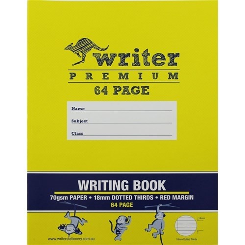 Writer Premium Writing Book 64pg 18mm dotted thirds + margin - School ...