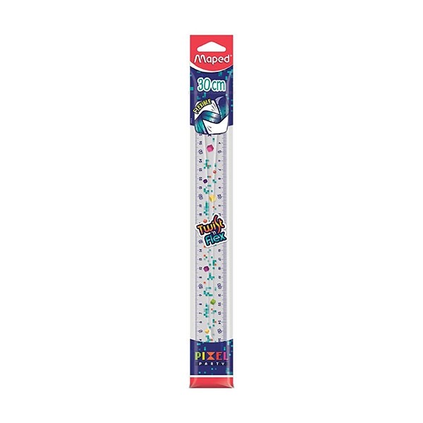 Maped PIXEL PARTY RULER TWIST N FLEX RULER - ASSORTED - School Locker